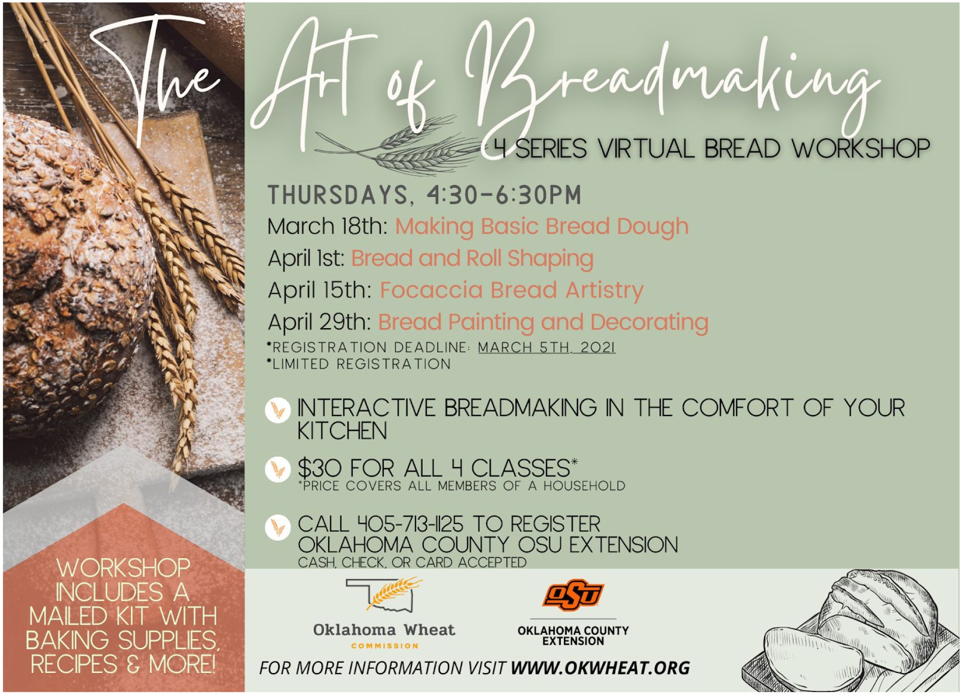 The Art of Breadmaking - 4 series Virtual Bread Workshops - Oklahoma ...